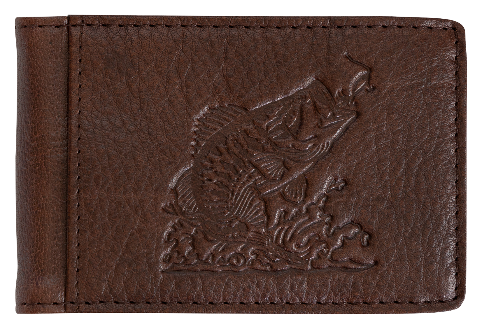 RedHead Largemouth Bass Embossed Leather Front-Pocket Wallet with Money ...